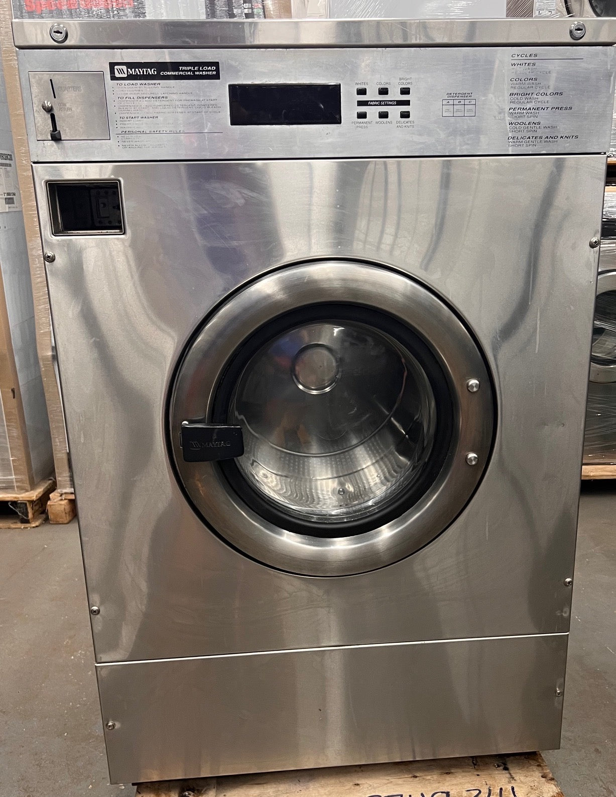 Maytag MFR35PDAVS Front Load Washer SS 35Lb 208-240V 60Hz 3Ph Coin Op ...