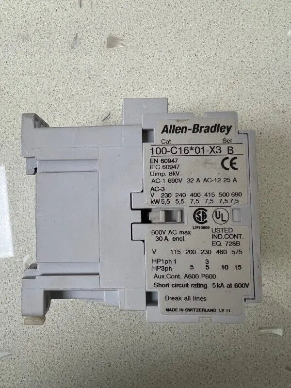 Contactor Allen Bradley 100-C16*01-X3 , 120VAC for SQ Washer F330175P ...